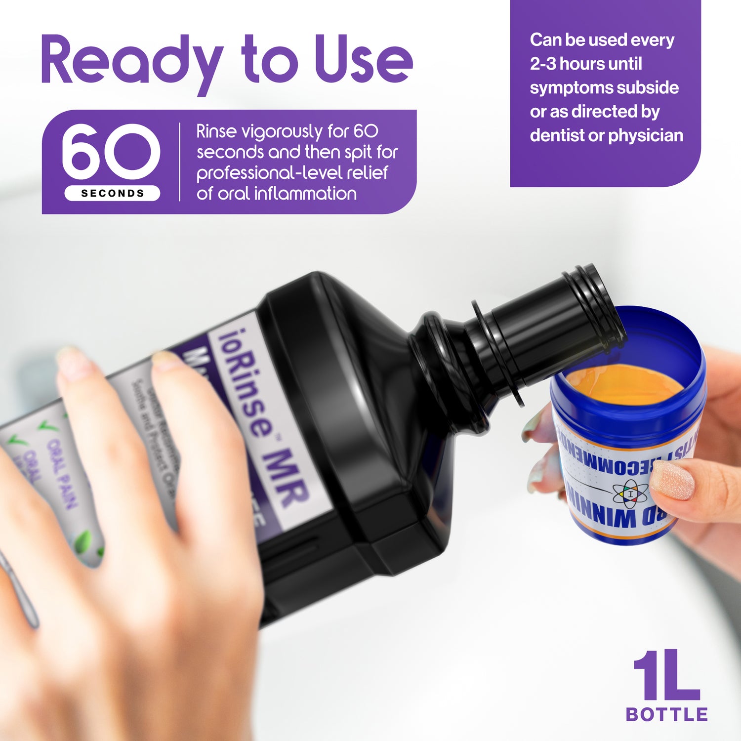 ioRinse MR - Maximum Relief Oral Rinse - 1 liter bottle